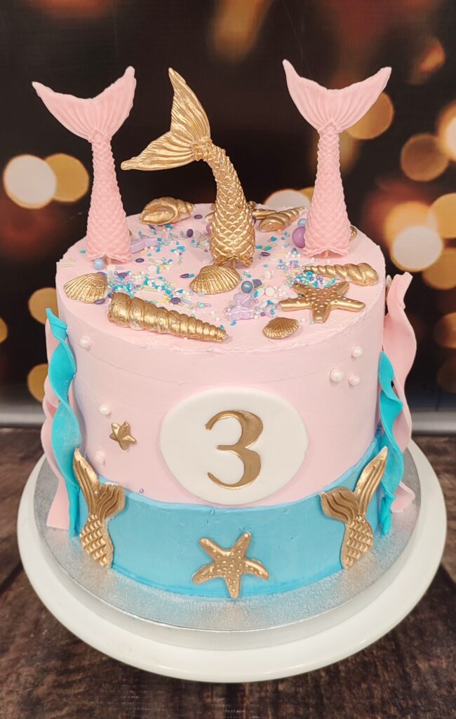 Gâteau Anniversaire Sirène - 10 à 30 Parts - Récréa Cakes